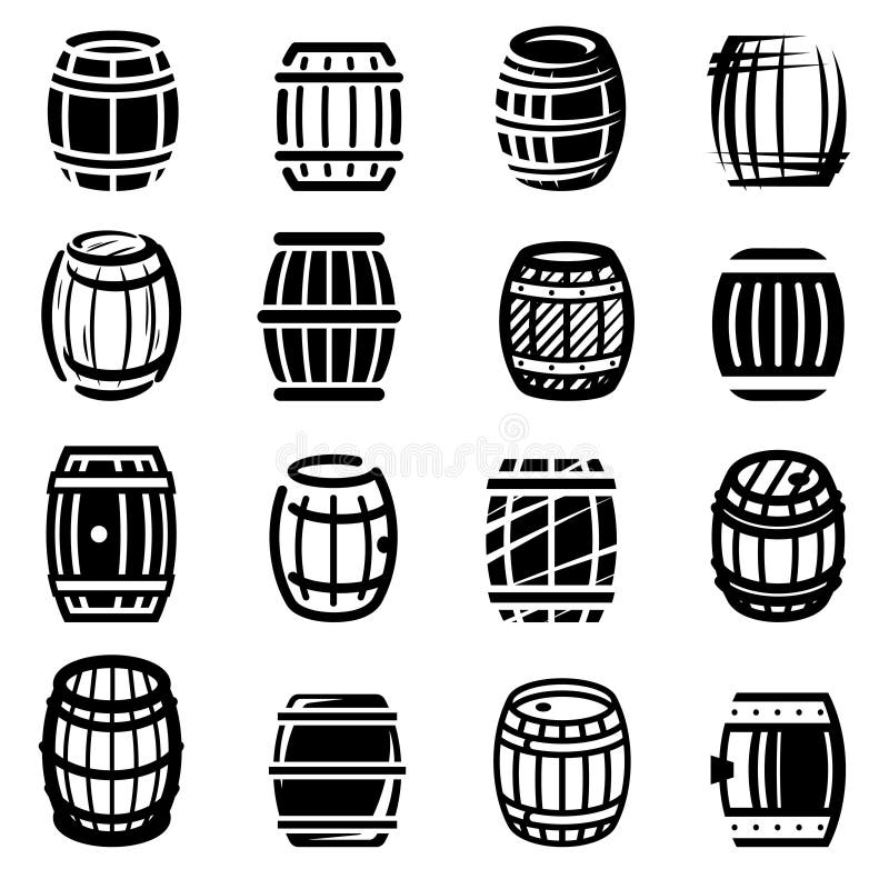 Barrels Collection Set. Collection Icon Barrels Stock Vector ...
