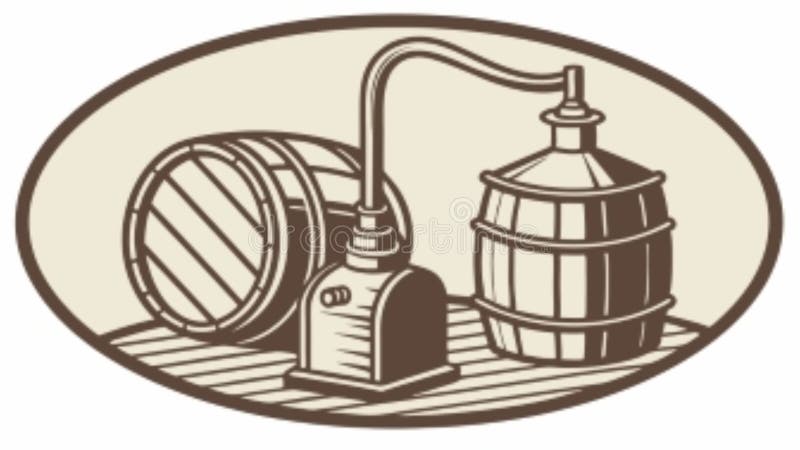 Barrels with Distillation Equipment, Craft Distillery, Brewing Process ...
