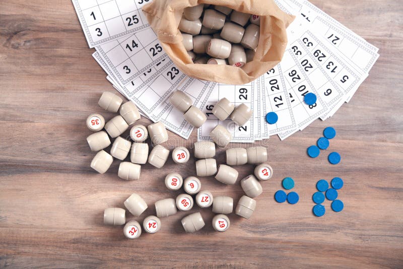 Barrels with Numbers and Cards for Lotto Table Game Stock Image - Image ...