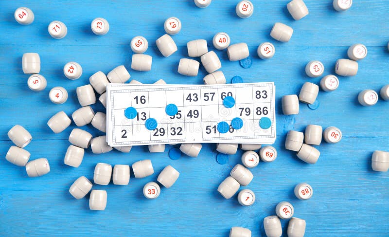Barrels with Numbers and Cards for Lotto Table Game Stock Image - Image ...