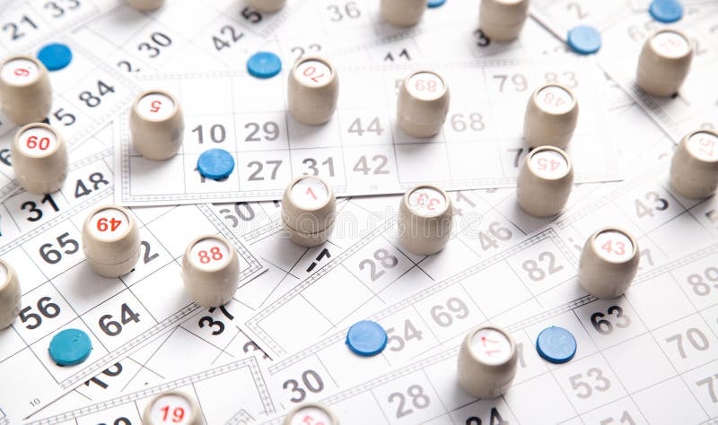 Barrels with Numbers and Cards for Lotto Table Game Stock Image - Image ...