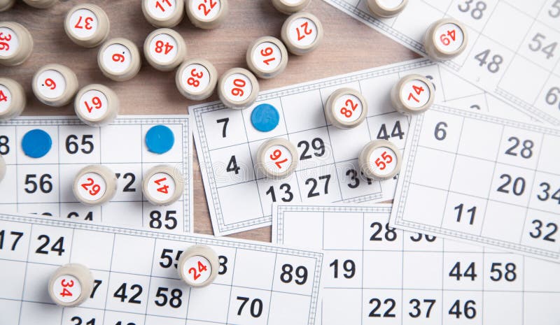 Barrels with Numbers and Cards for Lotto Table Game Stock Image - Image ...