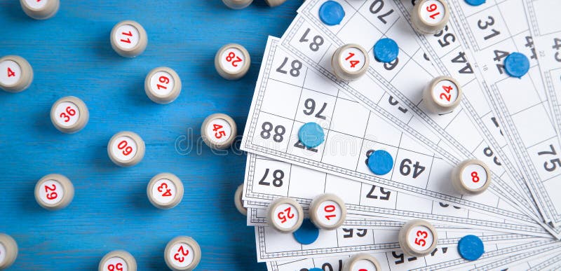 Barrels with Numbers and Cards for Lotto Table Game Stock Image - Image ...