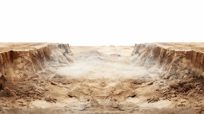 Barren Desert Landscape with Dramatic Cliffs and Sandy Terrain Under a ...