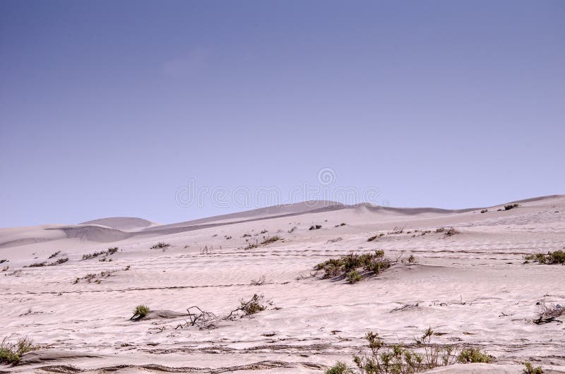 Barren Desert Landscape with Sand Dunes Stock Photo - Image of orange ...