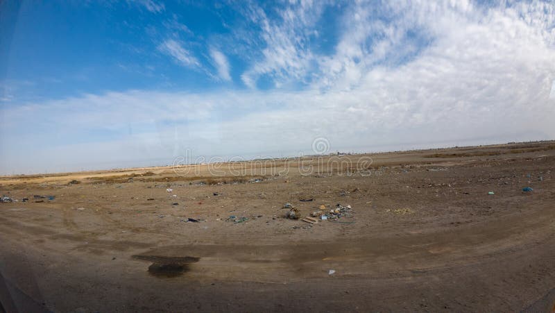 Barren Desert Landscape Situated on the Edge of a Steep Cliff, Shrouded ...