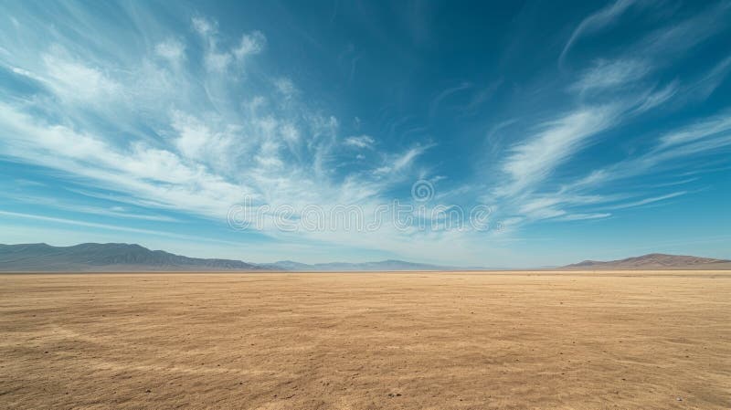 A Barren Desert Landscape Under a Vast, Empty Sky. Stock Image - Image of country, field: 306083543