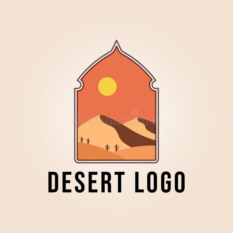 Barren Desert or Natural Dune Logo Vector Illustration Design Stock ...