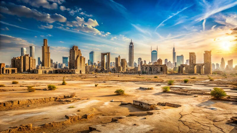 A Barren Desolate Landscape Once a Bustling Metropolis Now Reduced To ...