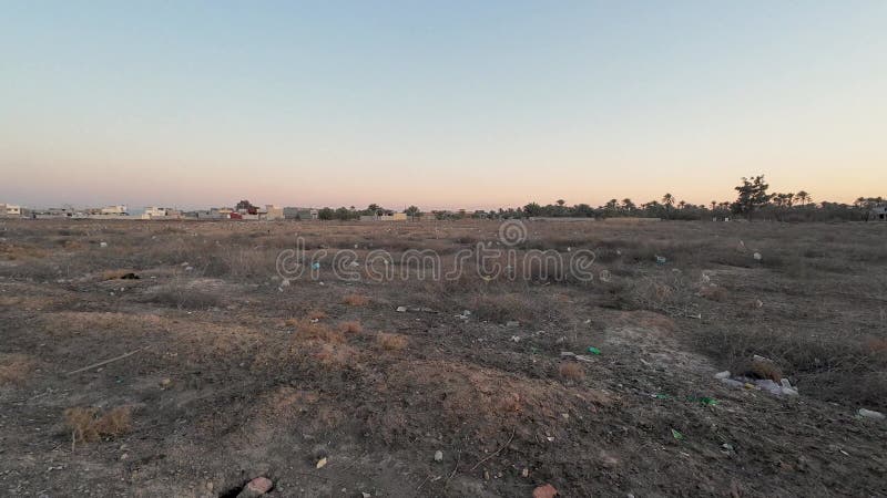 Barren Field with Litter at Sunset Stock Video - Video of soil, clear ...