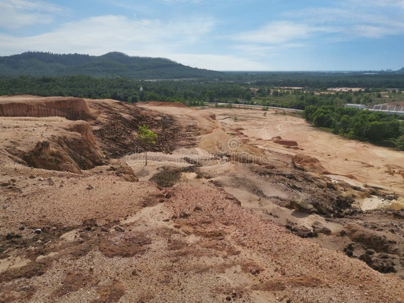 Barren Land Due To Erosion after Deforestation Stock Image - Image of ...