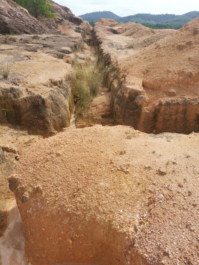Barren Land Due To Erosion after Deforestation Stock Image - Image of ...