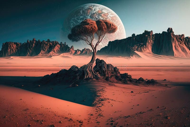 Barren World Landscape for Posters and Wallpapers. Stock Illustration ...