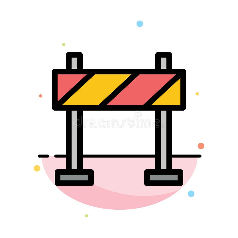 Barricade, Barrier, Construction Abstract Flat Color Icon Template ...