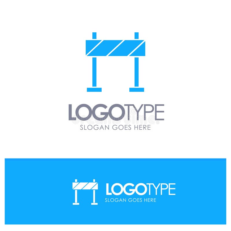 Barricade, Barrier, Construction Blue Solid Logo with Place for Tagline ...