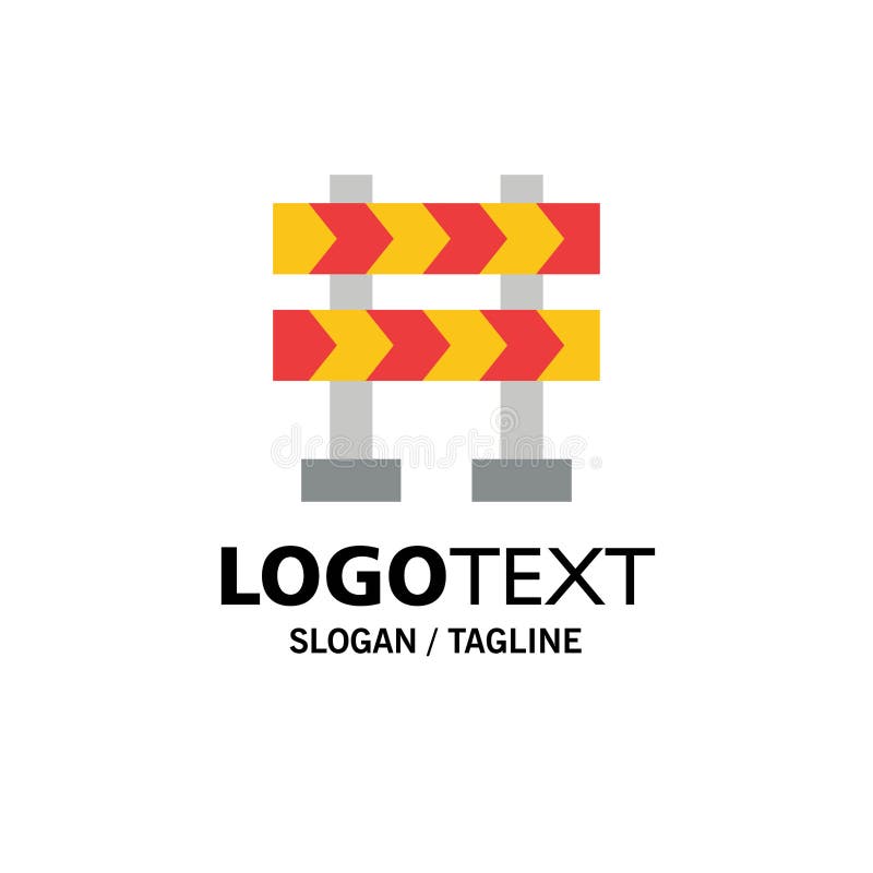 Barricade, Barrier, Construction Business Logo Template. Flat Color ...