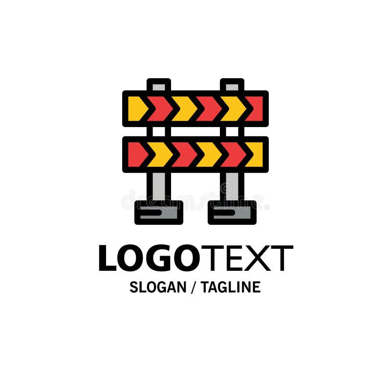 Barricade, Barrier, Construction Business Logo Template. Flat Color ...