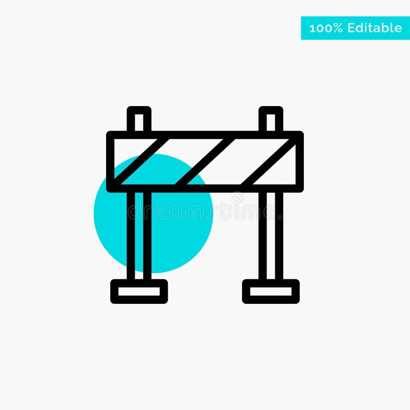 Barricade, Barrier, Construction Turquoise Highlight Circle Point ...