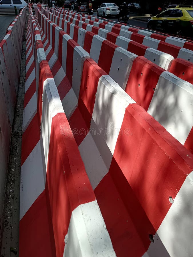 Barricade on the Side of the Road Stock Photo - Image of design ...
