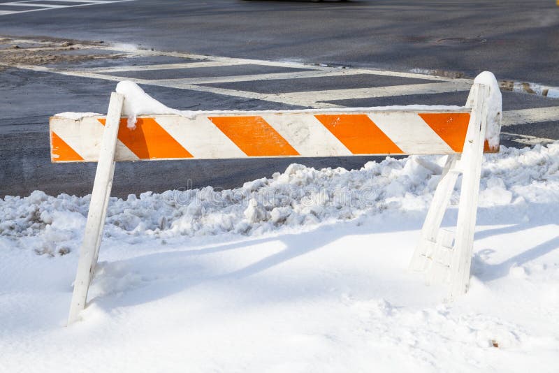 Barricade in the Snow stock photo. Image of crowd, outdoor - 37935338