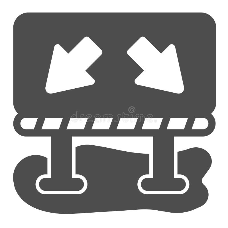 Barrier Banner with Route Direction Arrows Solid Icon, Making Road ...