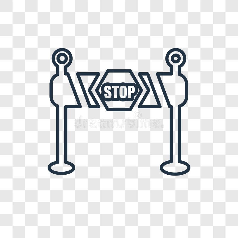 Barrier Concept Vector Linear Icon Isolated on Transparent Background ...
