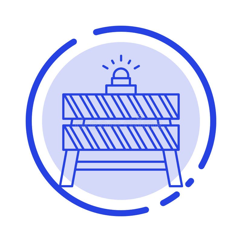 Barrier, Construction, Stop, Closed, Road Blue Dotted Line Line Icon ...