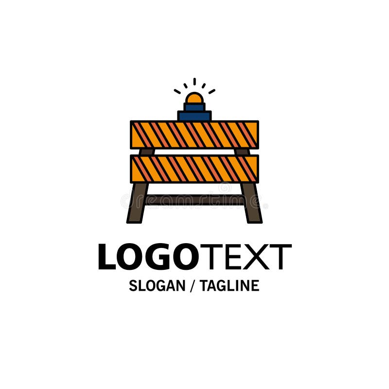 Barrier, Construction, Stop, Closed, Road Business Logo Template. Flat ...