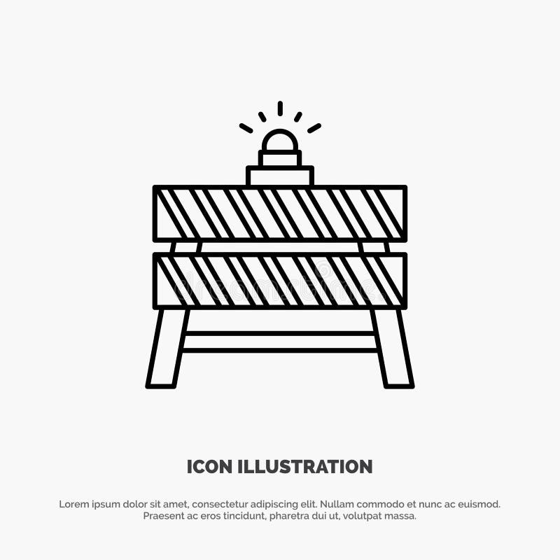 Barrier, Construction, Stop, Closed, Road Line Icon Vector Stock Vector ...