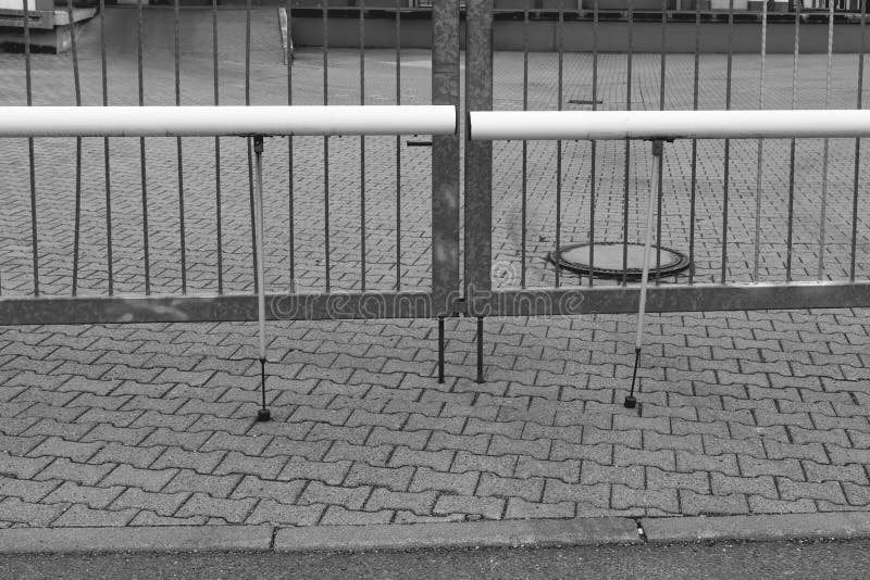 A Barrier in Front of a Closed Gate Stock Image - Image of entry, metal ...