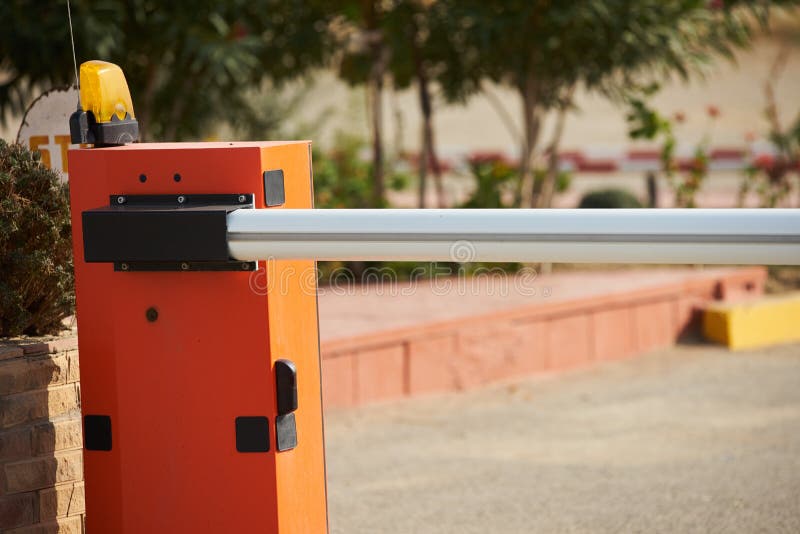Barrier Gate Automatic System Security with Light Siren Stock Image ...