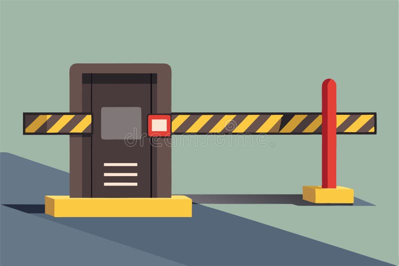 A Barrier Gate Controls Vehicle Access at a Secure Location, Featuring ...
