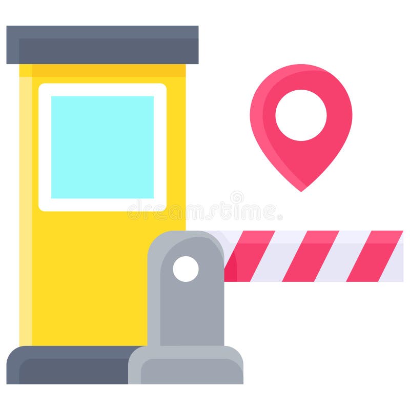 Barrier Gate Icon, Location Map and Navigation Vector Stock Vector ...