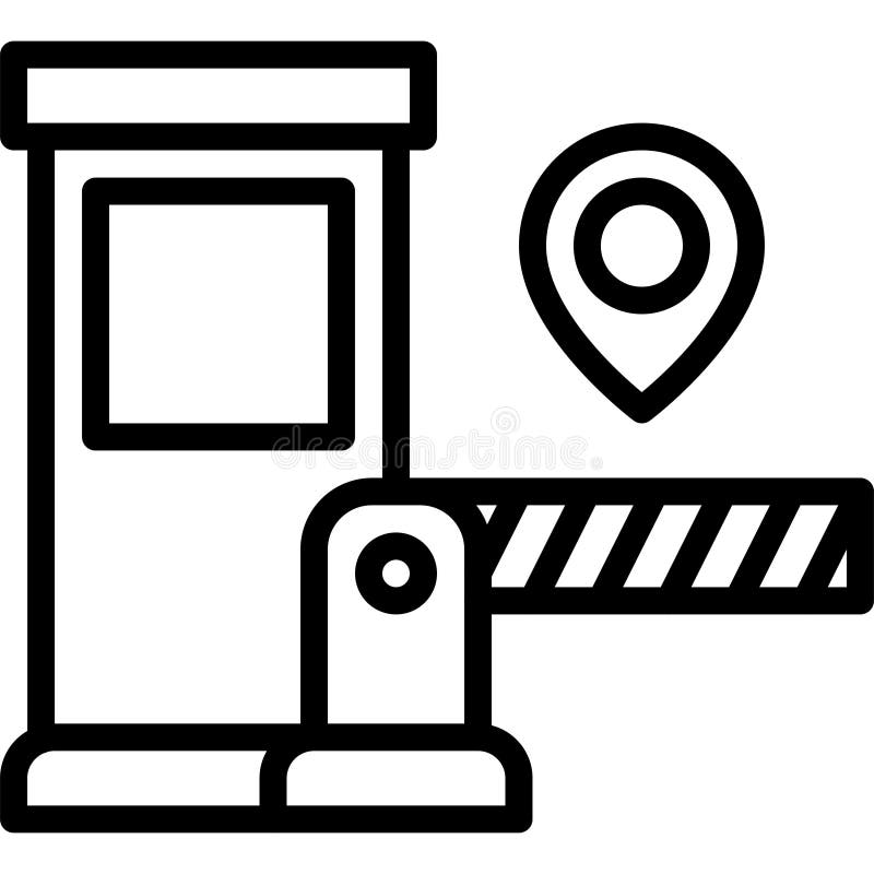 Barrier Gate Icon, Location Map and Navigation Vector Stock Vector ...