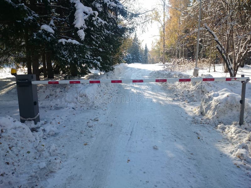 Barrier gate stock image. Image of tree, transport, automation - 79741581