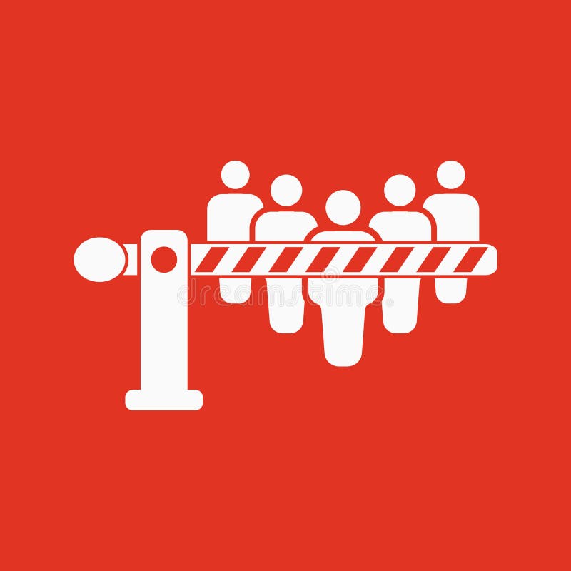 The Barrier Icon. Roadblock and Borderline, Stop, Checkpoint Symbol ...