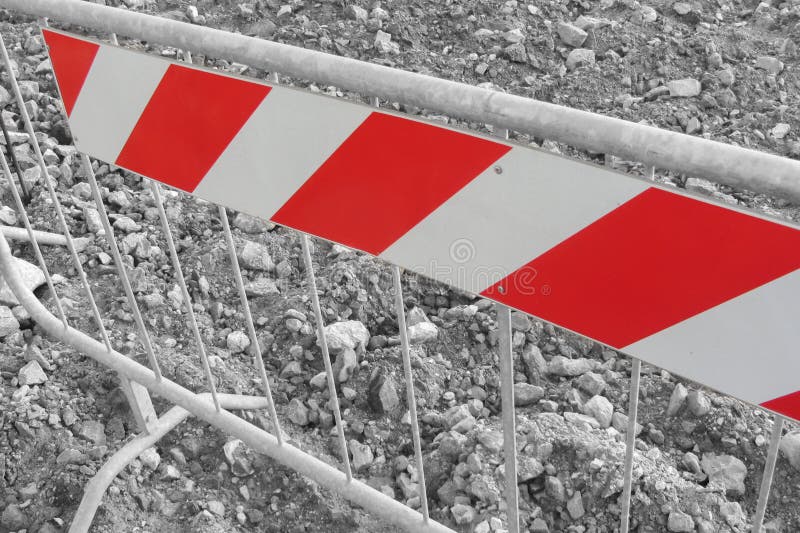 Barrier Inside a Construction Site, Black and Whte Effect Stock Photo ...