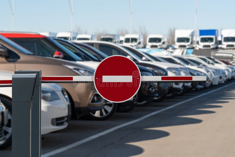 A Barrier with a Prohibition Sign. Stock Photo - Image of crisis ... A Barrier with a Prohibition Sign. Stock Photo - Image of crisis ...