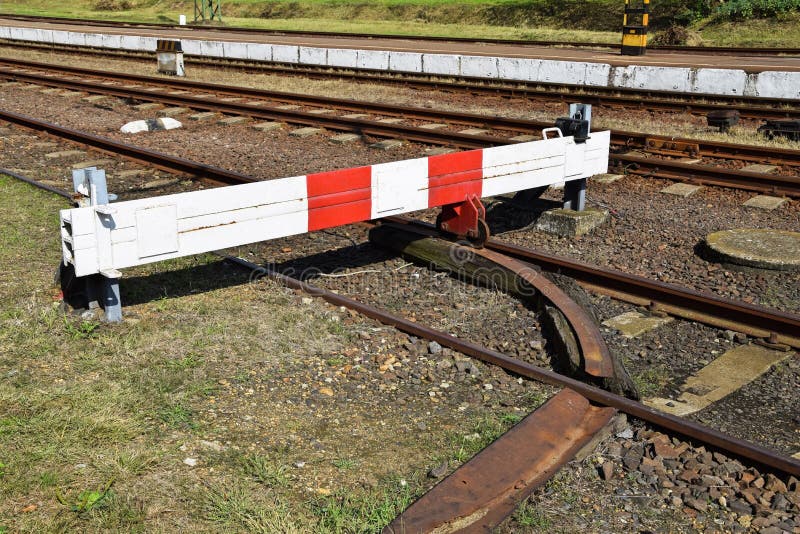 Barrier at the Railway Track Stock Photo - Image of engine, clear: 59514964