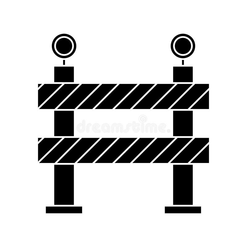 Barrier Restricted Street Stripe Design Pictogram Stock Vector ...