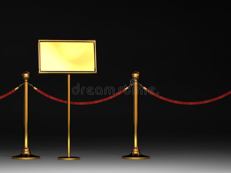 Barrier Rope and Notice Board Stock Illustration - Illustration of ...