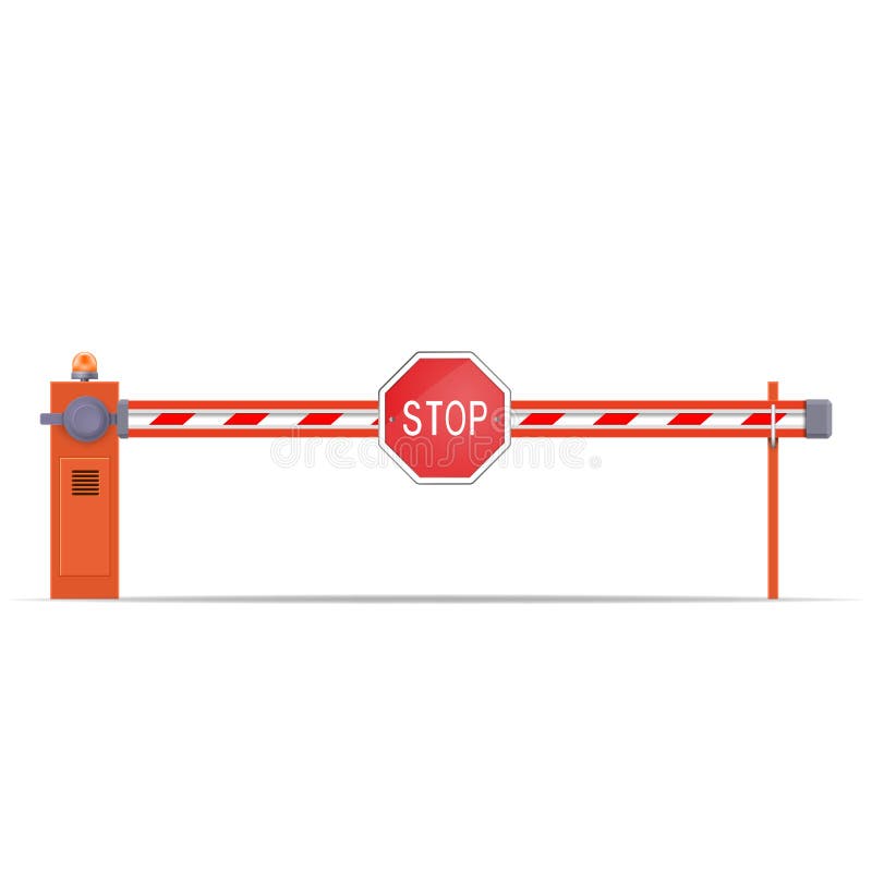 Barrier with Stop Sign Closed Stock Image - Illustration of ...
