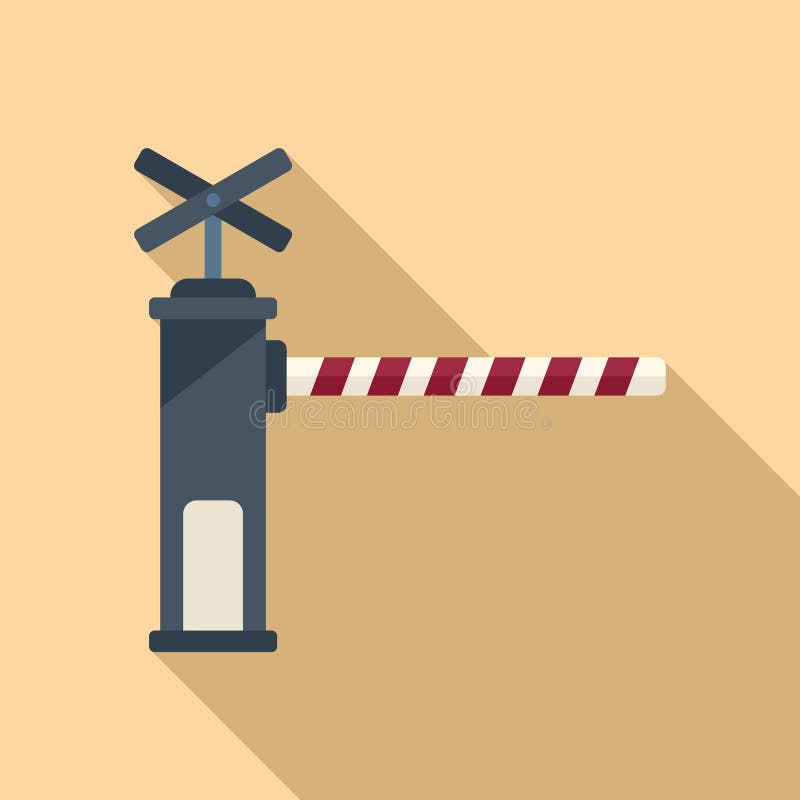 Barrier Train Icon Flat Vector. Road Safety Stock Photo - Image of ...