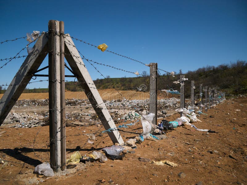 Barriered garbage dump stock image. Image of area, debris - 66117617
