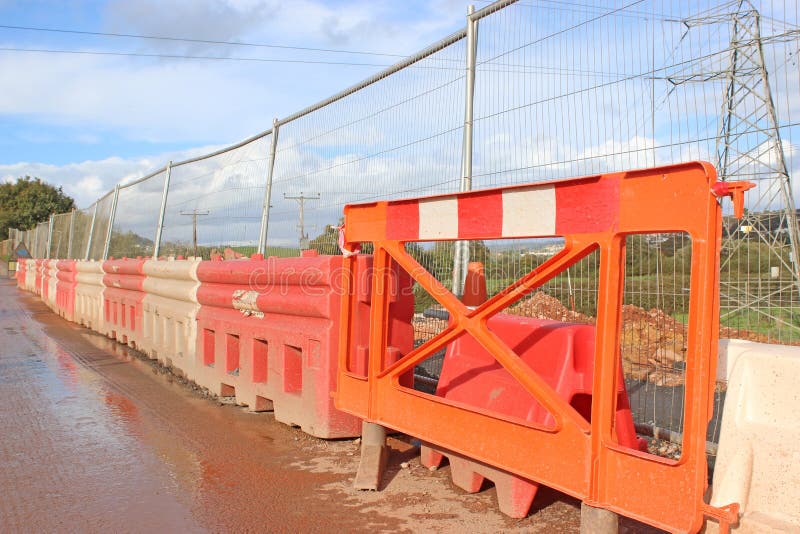 Barriers on a Construction Site Stock Photo - Image of barrier, stone ...