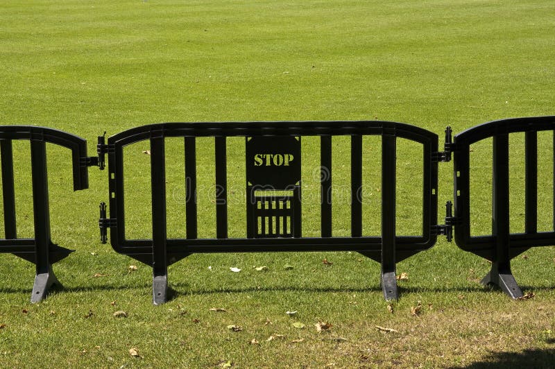 Stop. Barriers on green stock image. Image of limit, silhouette - 41829391