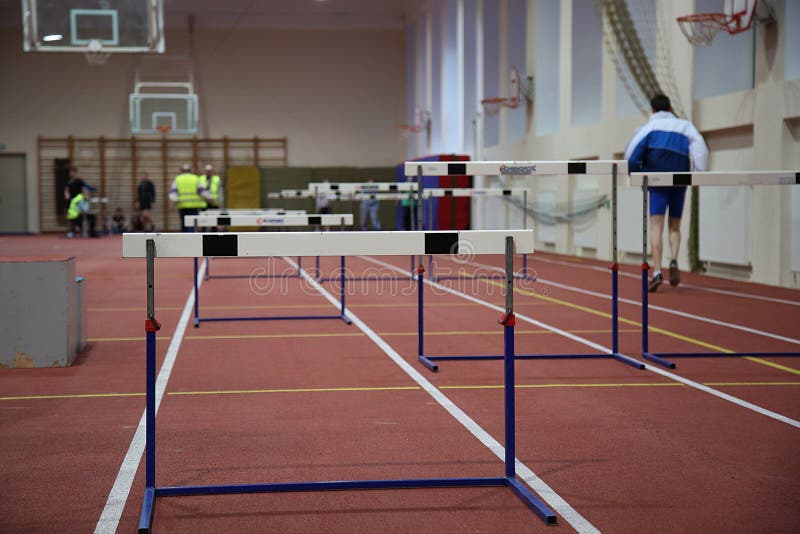 Barriers Over a Running Track Stock Image - Image of workout, sprinting ...