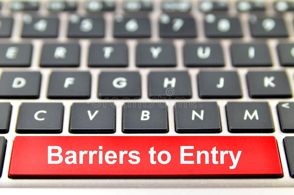 Barriers To Entry Word on Computer Space Bar Stock Illustration ...