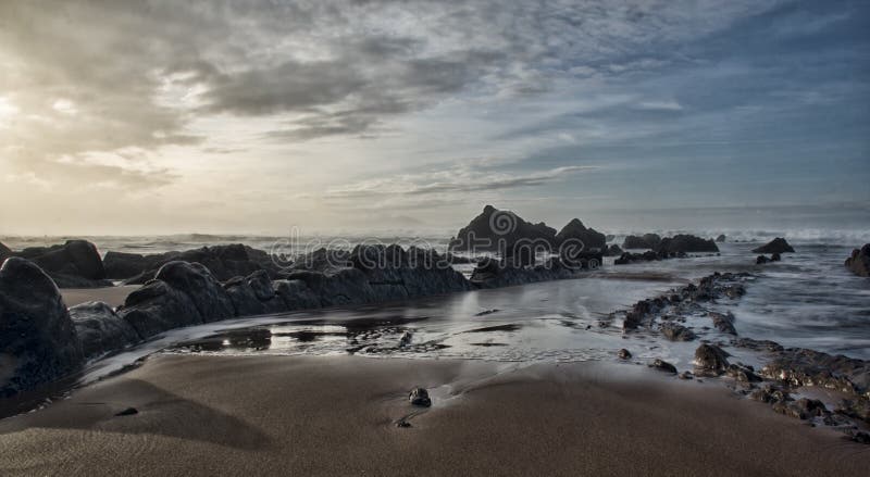 Barrika beach stock photo. Image of coastal, barrika - 94454636