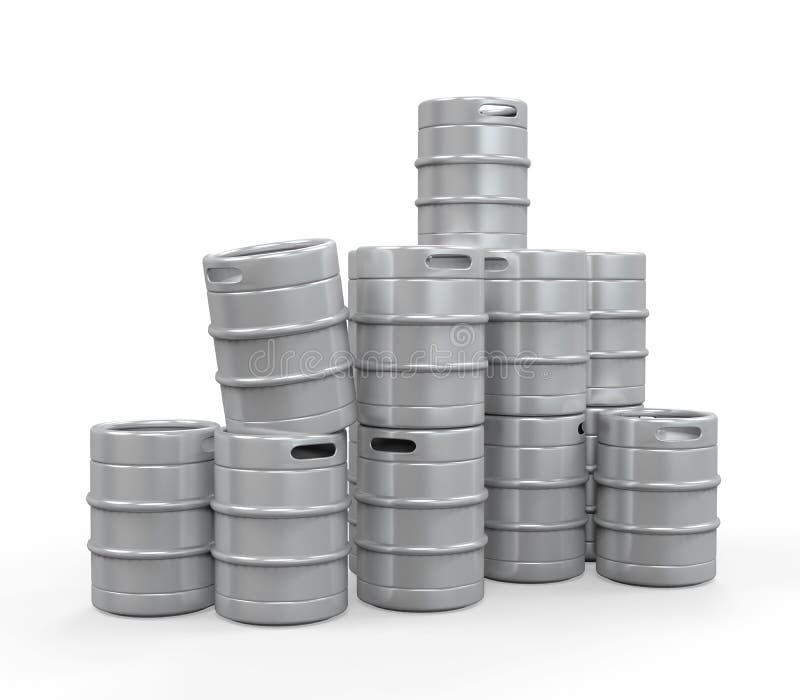 Barril de cerveja do metal ilustração stock. Ilustração de metal - 33498567